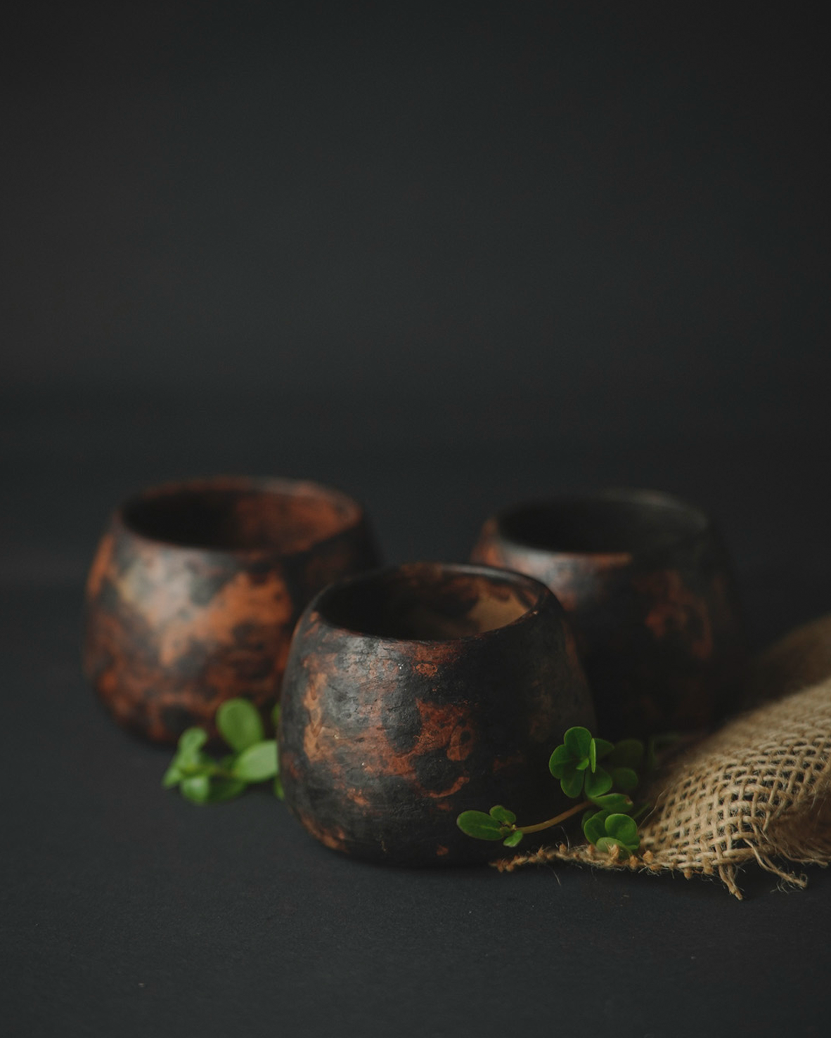 Black Pottery Fossil Tea Cups – Punarnawa Soul of Artistry